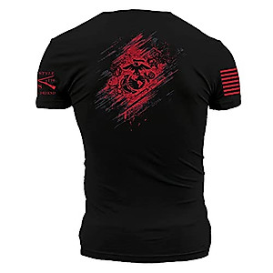Grunt Style USMC Bound in Blood Men's T-Shirt (Black, Large)