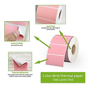 Anylabel 2.25" x 1.25" Pink Direct Thermal Labels, Replacement for Self-Adhesive Address Shipping Barcode Thermal Stickers, Compatible with Rollo & Zebra Thermal Label Printer(1 Roll, 1000 Labels)