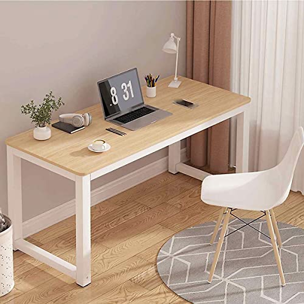 XBWEI 110 x 60cm Office Desk Computer Table Laptop Metal Steel Frame Easy Assemable Home Office Workstation (Color : E)