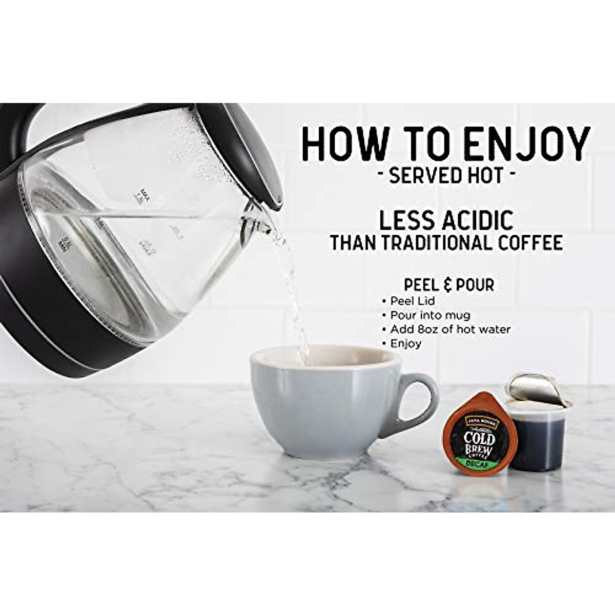 Java House Cold Brew Coffee Concentrate Single Serve Liquid Pods - 1.35 Fluid Ounces Each (Decaf, 12 Count)…