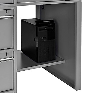 Global Industrial 4-Drawer Shop Desk, 38" W x 29" D x 51" H, Gray