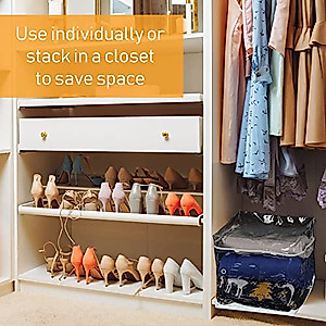6 Pack Clear Zippered Organizers Foldable Sweater Storage Plastic Storage Bag with Zipper and Handle Clear Storage Bins for Closet Cubic Zippered Containers Zippered Collapsible Cube for Clothes Toy