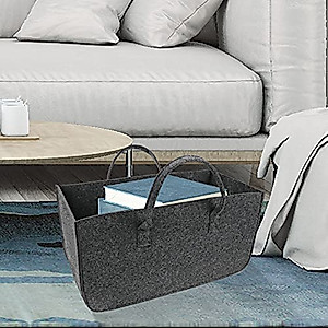 GUOZI Storage Basket, [2 Pack] Collapsible Felt Storage Bins with Handles, Large Laundry Basket Storage Solution for Office Nursery Wardrobe Bookshelf Bedroom Keepsake Toys etc.