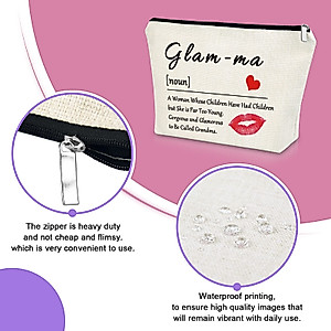 Sazuwu Grandma Gifts from Grandchildren Mother's Day Gifts Makeup Bag Grandma to Be Gifts Cosmetic Bag New Glamma Gifts First Time Retirement Gifts for Nana Birthday Christmas Gifts Travel Pouch