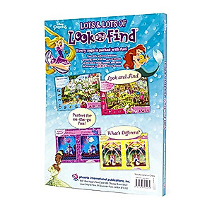 Disney Princess Cinderella, Ariel, Belle, and More! - Lots and Lots of Look And Find Activity Book - PI Kids