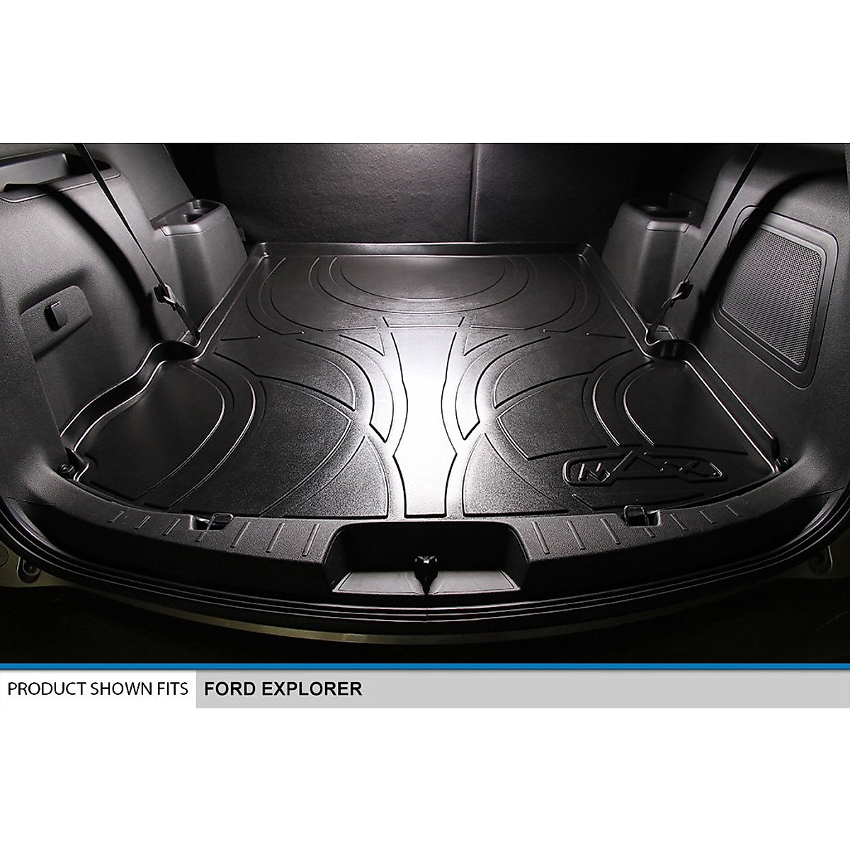 SMARTLINER All Weather Custom Fit Cargo Trunk Liner Floor Mat Behind 2nd Row Black Compatible with 2011-2019 Compatible with Ford Explorer