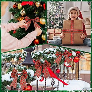 Yinder Plaid Christmas Wired Ribbon 2.5 Inches 50 Yard Traditional Red Tartan Plaid Christmas Holiday Ribbon Green Red Gold Plaid with Gold Edge for Garland Home Decor Gift Wrapping DIY Crafts