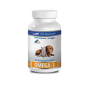 PET SUPPLEMENTS cat Skin and Itch Relief - Omega 3 - for Dogs and Cats - Health and Wellness - cat Omega 3 Oil - 1 Bottle (180 Softgels)