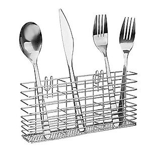 iPEGTOP Cutlery Utensil Silverware Drying Rack Chopsticks Basket Holder with Hooks - Flatware Storage Solution for Kitchen Dish Drainer Dish Drying Rack, Rust Proof