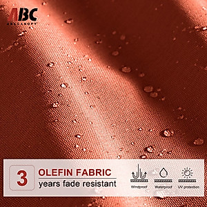 ABCCANOPY 11FT 3 Tiers Market Umbrella 3-Year-Non-Fading OLEFIN Canopy Patio Outdoor Aluminum Table Umbrella with 8 Sturdy Ribs, Rust