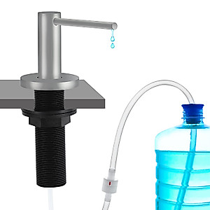 Gappo Upgraded Soap Dispenser for Kitchen Sink Brushed Nickel, Stainless Steel Countertop Pump, Built in Sink Soap Dispenser with 47" Extension Tube kit