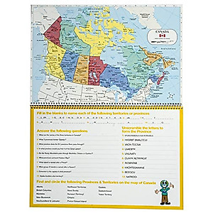Painless Learning Educational Workbook Eight Geography Full Color Detailed Laminated Maps USA,World,Canada,Mexico,South America,Europe,Africa and Asia