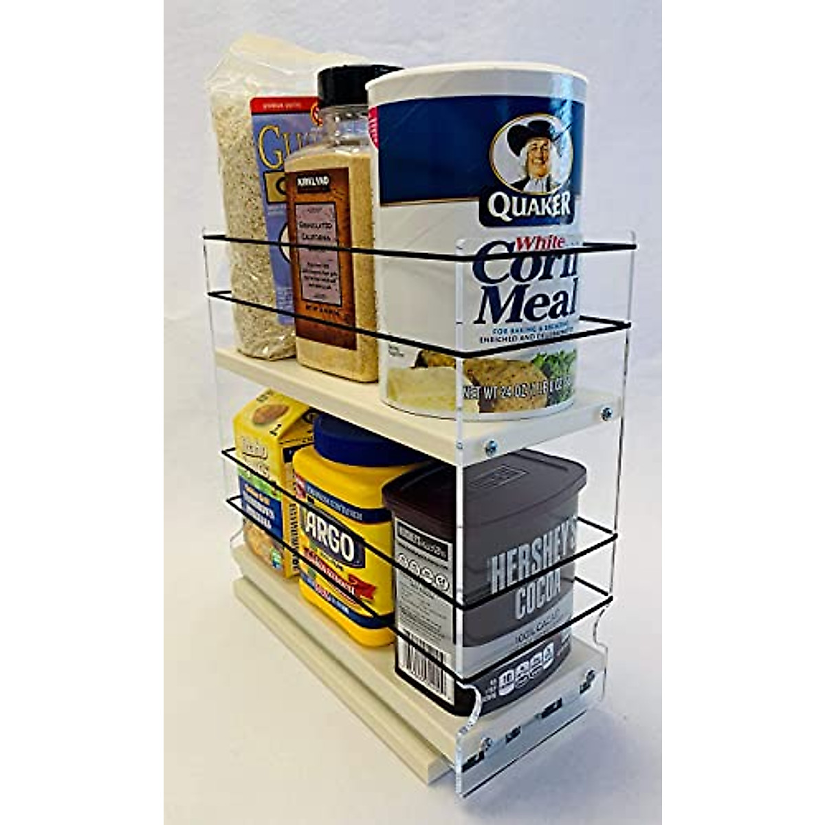 Vertical Spice - 4x2x11 DC - Storage Organizer Drawer with 2 Tiers - Heavy Duty - Size: 4.6" Width x 10.75" Height x 10.6" Depth - MADE IN USA