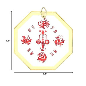 Feng Shui Convex, Reliability Wood Portable Chinese Feng Shui Mirror for Home Business Lucky(13.5cm Diameter Convex Mirror)