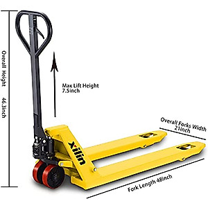 Xilin Manual Pallet Jack Truck,5500-Lbs, Capacity Pallet Truck 48" L x21 W Forks and Manual Double Scissors Trolley 770 lbs Capacity