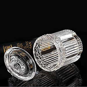 AXX 2 Pack Apothecary Jars Bathroom Organizer Storage - Glass Qtip Dispenser Holder Vanity Canister with Lid for Cotton Swabs,Rounds,Makeup Sponges,Bath Salts,Hair Accessories