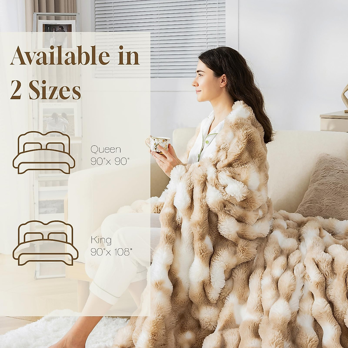 OMERAI Faux Fur Duvet Cover, Ultra Soft Fluffy Blanket Faux Rabbit Fur Comforter Cover, 1PC Soft Velvet Fluffy Furry Comforter Cover, Zipper Closure, 90x108 Inches 1 Faux Fur Duvet Cover