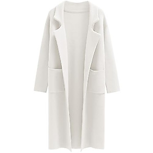 ANRABESS Women Fall Coat Long Sleeve Jacket Coatigan Open Front Button Pockets Long Cardigan Oversized Slouchy Sweater Coat 2023 Trendy Clothes B1132mibai-L