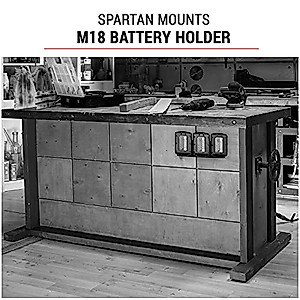 Milwaukee M18 Battery 3X Holder - 1 Mount, 3 Battery Slots, Wall Mount Storage Rack for Batteries, Cordless Drill and Power Tool Organizer, Garage Organization