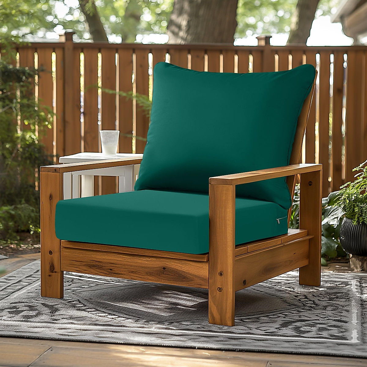 Sutteles Deep Seat Patio Cushions, Outdoor Chair Cushion Set, Patio Furniture Cushion with Removable Cover, Suitable for Patio Outdoor Furniture 24 x24 in (Green)