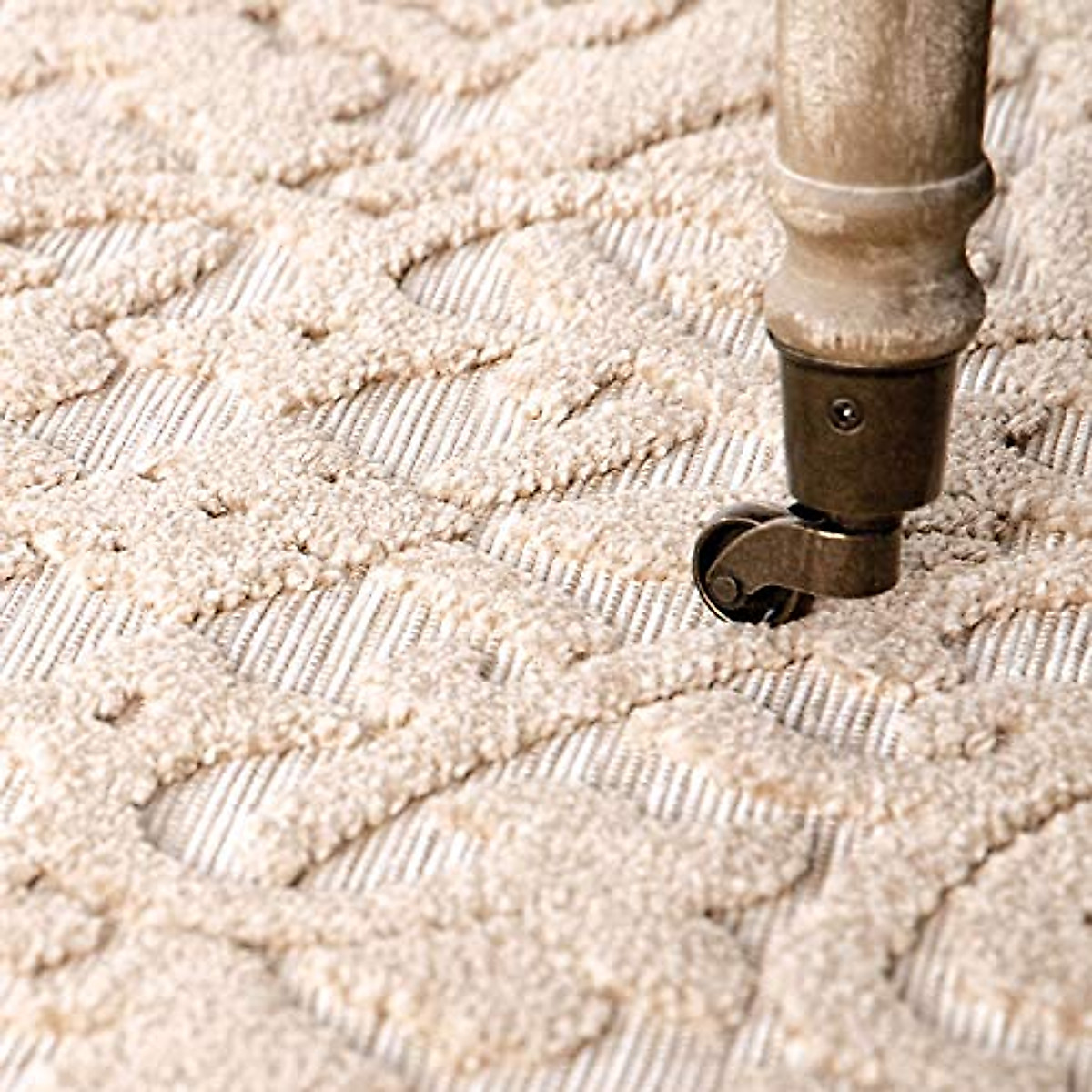 Orian Rugs Boucle Collection 397147 Indoor/Outdoor High-Low Biscay Runner Rug, 1'11" x 7'6", Driftwood Beige