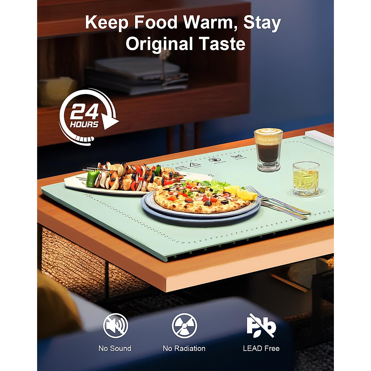 Food Warmer, Food Warming Mat for Buffets Party,Gathering, Nano Silicone, Roll Up for Storage