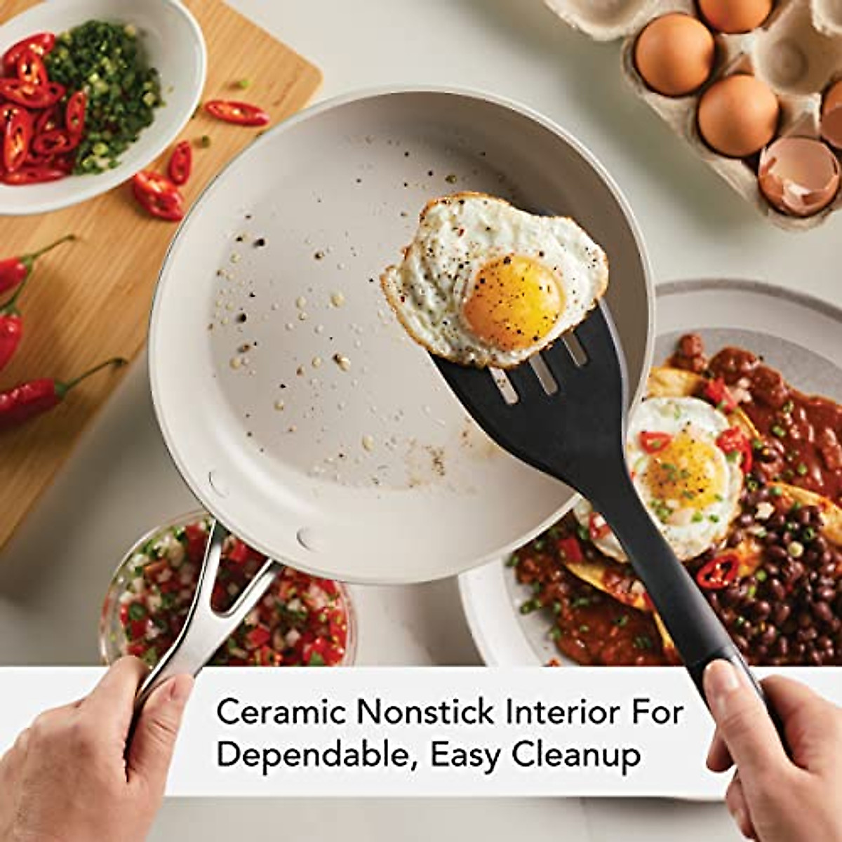 KitchenAid Hard Anodized Ceramic Ceramic Nonstick Cookware Pots and Pans Set, 9 Piece - Pistachio