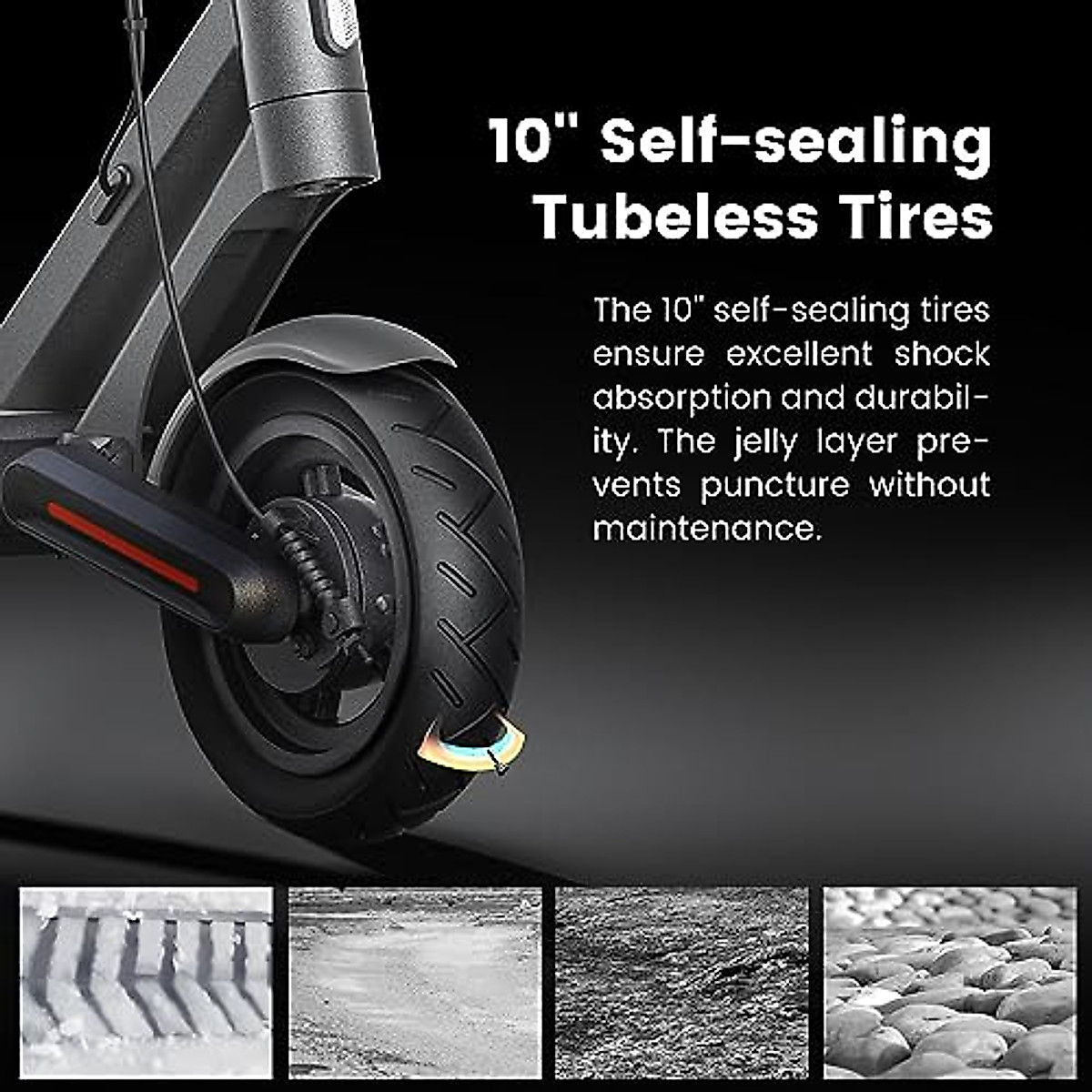 NAVEE Electric Scooter Off-Road S65C, 900W Max Power, 40 Miles Range & 20 MPH Speed, 10" Self-sealing Tubeless tires, Dual Suspension System, Foldable Scooter for Adults