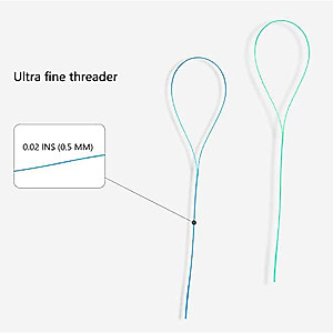 FreshDear Floss Threaders for Braces, Bridges, and Implants, Green 100 Counts and Blue 100 Counts (Pack of 4, Total 200 Counts)