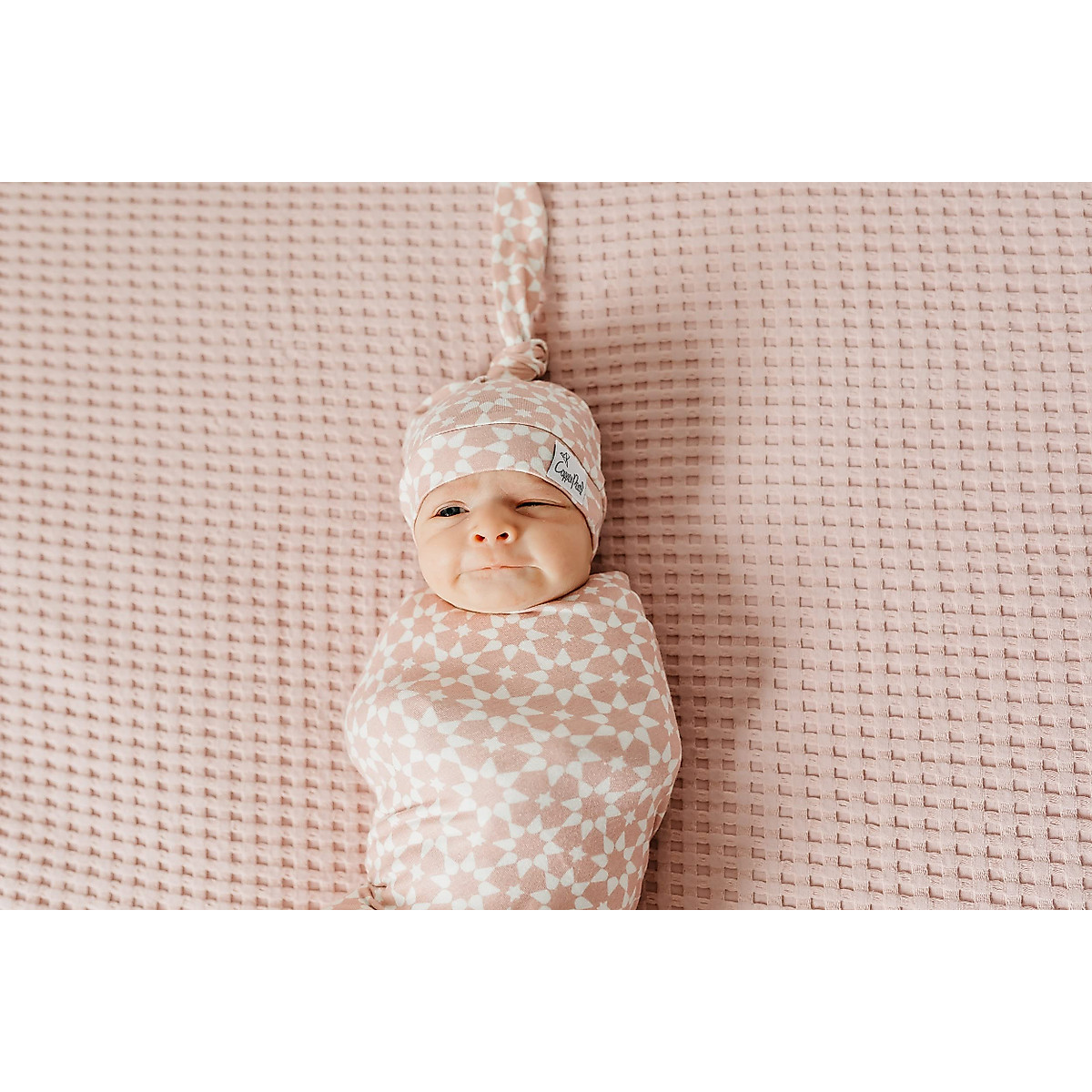 Large Premium Knit Baby Swaddle Receiving Blanket "Star" by Copper Pearl