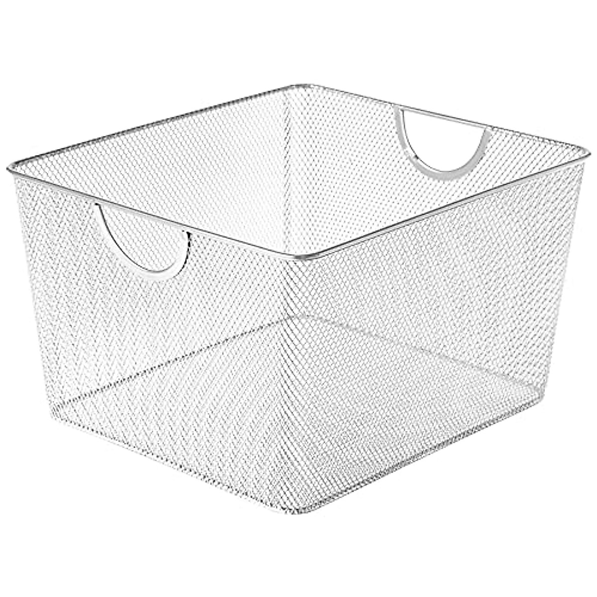 Silver Mesh Open Bin Storage Basket Organizer for Fruits, Vegetables, Pantry Items Toys, Etc.