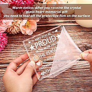 Yookeer Coworker Gift Acrylic Thank You Gift Employee Appreciation Gift for May You Be Proud of the Work You Do Sign for Retirement Goodbye Farewell Inspirational Paperweight Keepsake (Square Style)