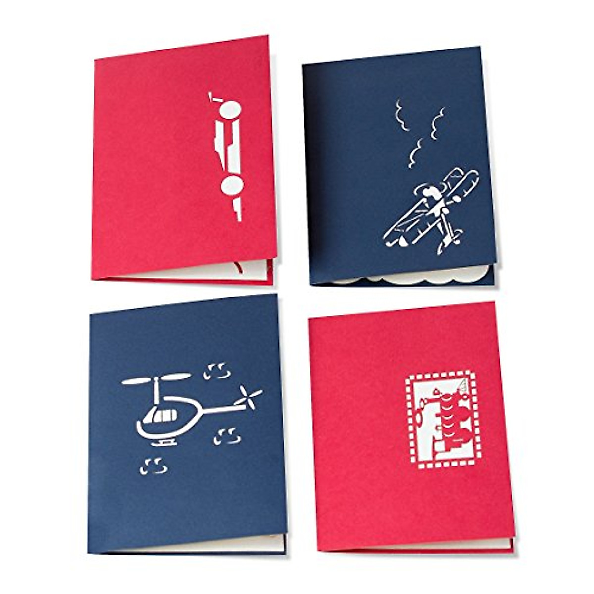 Pop Up Cards Set for Kids. Boys will Love these 3D Christmas or Happy Birthday Cards (4 Pack)