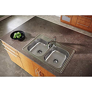Dayton D233223 Equal Double Bowl Top Mount Stainless Steel Sink