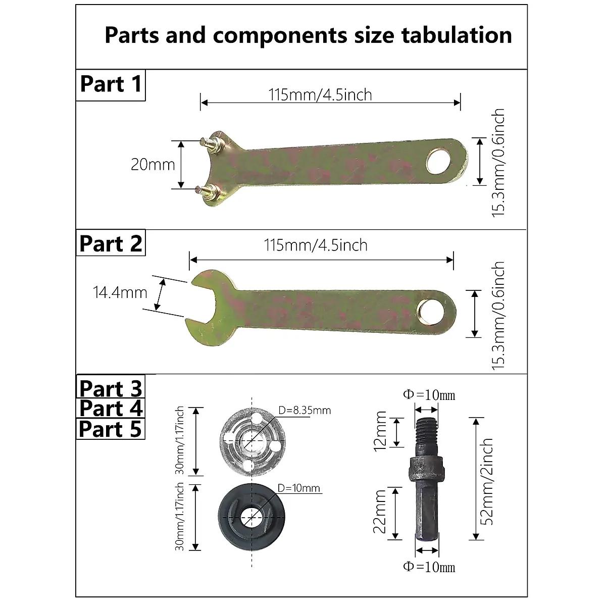 Hyamass 5 in 1 Electric Drill Conversion Angle Grinder Adapter Connecting Rod Kit with Wrench Variable Shaft Coupler Converter Tool,10mm Arbor Mandrel Adapter,Adapter Set for Most Small Angle Grinder