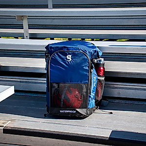 geckobrands Dueler Waterproof 32L Backpack (Royal Blue/Grey), Use for nearly any sport, 2 compartments, Separate Wet from Dry, Personalize