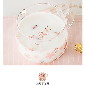 ZRAGEK Sakura Cup, Creative Sakura Mug, Cute Heat-resistant Cup, Transparent Cup, Borosilicate Glass Coffee Cup,Gift(Color : Pink B, Size : 3 Piece Set)