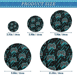 Bowl Cover Reusable Blue Joystick Video Game Black Elastic Fabric Food Storage Cover Stretch Lids 5 Pieces for Kitchen Food Bread Abstract Bowl Containers Dish Covers for Fruits,Leftover