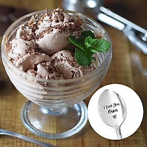 Best Nana Gifts - I Love You Nana Coffee Stainless Steel Engraved Spoon Funny Teaspoon Gift for Women Birthday Mother's Day Christmas