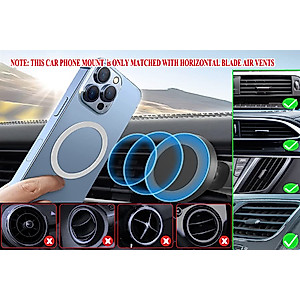 Ywecan Magnetic Car Mount for iPhone 14/13/12 Series - Upgraded Metal Hook with Over-Twisted Rotation Protection, Super Strong 20X Magnets