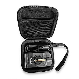 CASEMATIX Carry Case Compatible with Fender Mustang Micro Headphone Amp and Charging Cable - Micro Headphone Amplifier Case Only with Wrist Strap, Black