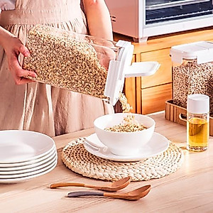 NBILIC Cereal Containers Storage Cereal Dispenser For Pantry Organization BPA Free Food Containers With Lid, Meal Rrep Containers Reusable (L-8PCS)