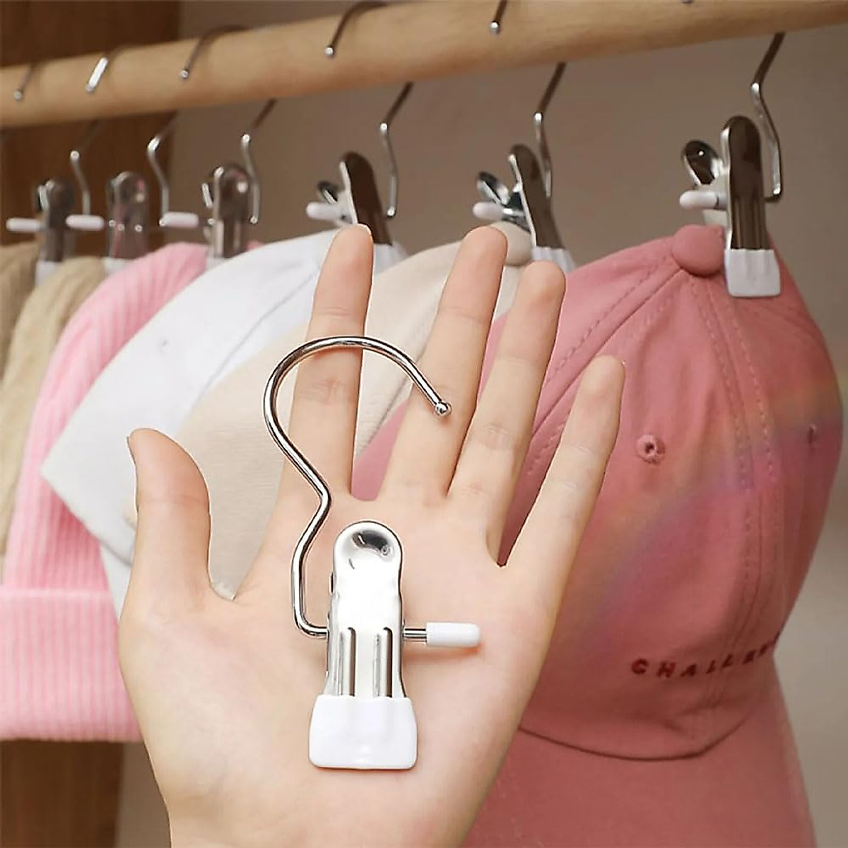 QUOKJHGP 30PCS Anti-Rust Clip Hooks: Space-Saving Laundry Storage Solution Hanging Hook Clips Towel Clips Laundry Hooks Hanging Clips with Clips for Home and Travel