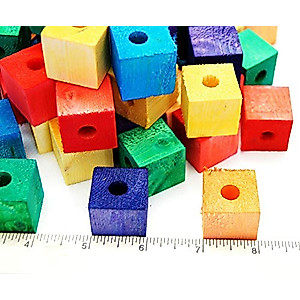 Parrot toys Colored Wooden Wood 48 Pcs. Blocks Parts for Bird Amazon African Grey Macaw