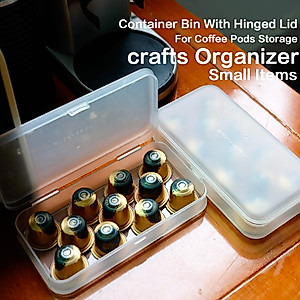 MENyOK Thick Plastic Pencil Cases with Belt,Crafts and Hair Accessories Organizer Containers Small Tool Boxes with Hinged Lids for Office Supplies 2 Pack