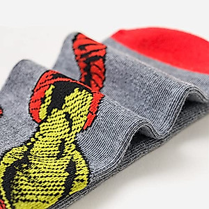 JAHERM Marvel Avengers Crazy Socks for Men, 5 Pack Funky Funny Novelty Colorful Cotton Superhero Crew Socks, Groomsmen Socks, US Size 9-11