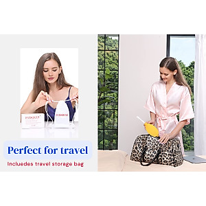 RVDKBULB Silicone Douche Bag with Storage Bag, Pocket size - Great for Travel, 24 Fl Oz Capacity, Yellow