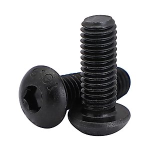 1/4-20 x 3/4" Button Head Socket Cap Screws, Allen Socket Drive, Black Oxide, Alloy Steel Class 10.9, Fully Threaded, Machine Thread, 25 PCS