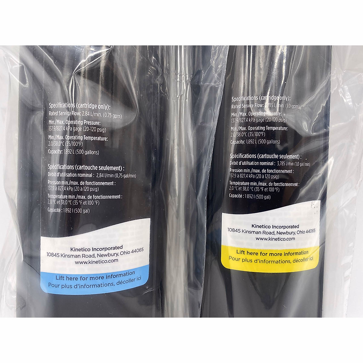 KINETICO Yellow Sediment 9309A & Blue Taste Odor VOC 9307A Cartridge Filters