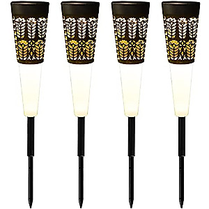 Halloween Decoration Solar Pathway Lights, Solar Garden Lights Outdoor Waterproof, Up to 12 Hrs, Solar Powered LED Landscape Lighting for Lawn, Patio, Yard, Walkway, Driveway, (Warm White) 4Pack